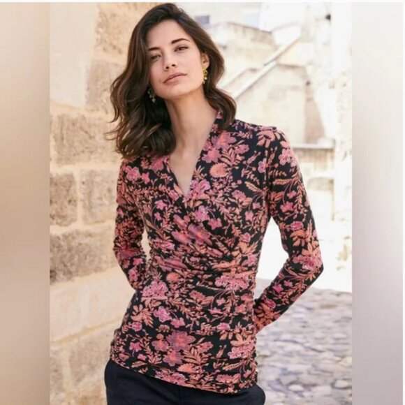 Peruvian Connection | Tops | Peruvian Connection Faux Wrap Surplice ...